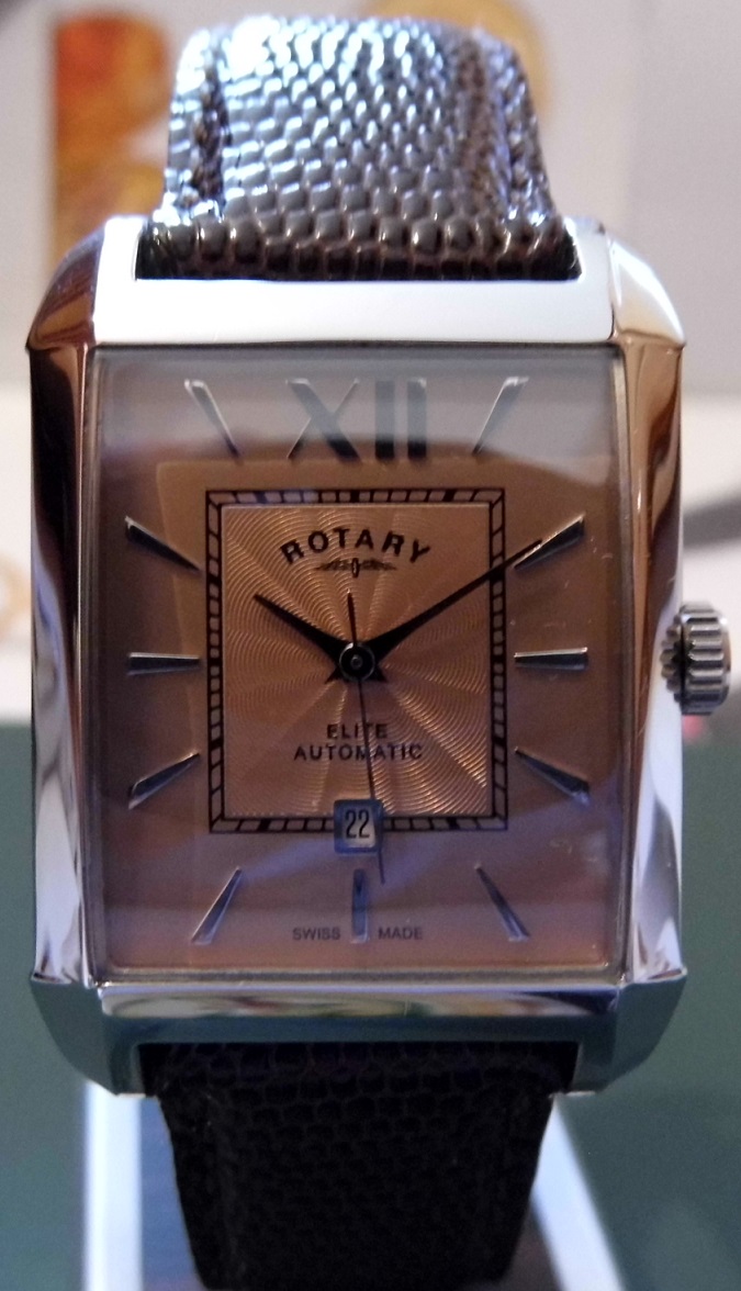 Rotary Elite Automatic, Cognac Dial, Brown Leather Strap